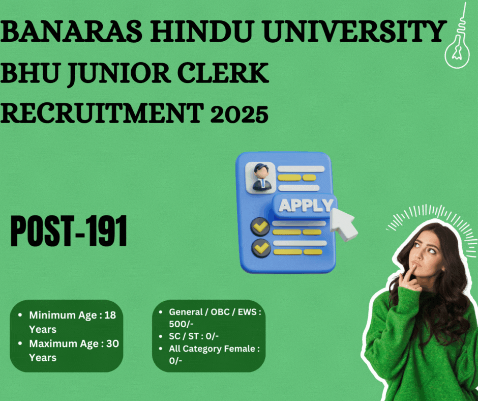 BHU Junior Clerk Recruitment 2025 – Apply Online for 191 Vacancies
